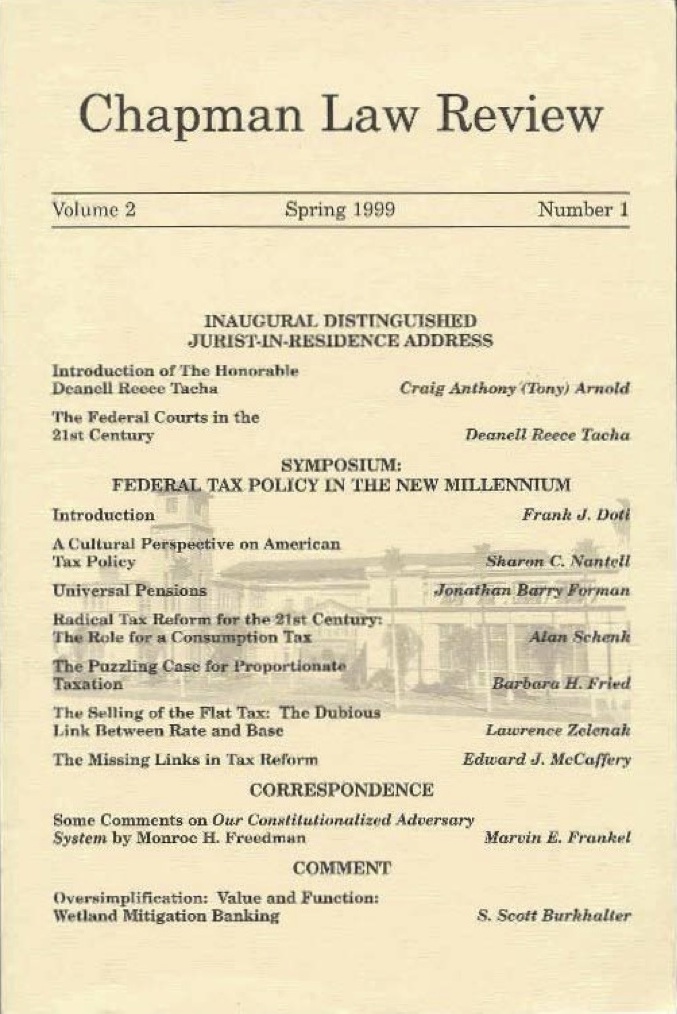 INTRODUCTION OF THE HONORABLE DEANELL REECE TACHA – Chapman Law Review
